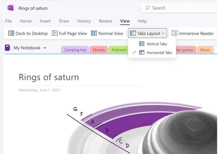 Windows 版 OneNote 笔记应用现支持切换垂直和水平选项卡特性 - 天津睿斯福得IT外包服务公司